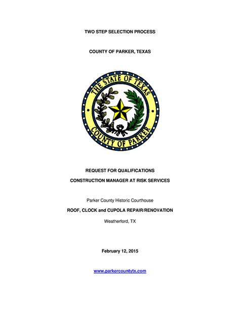 Fillable Online Two Step Selection Process County Of Parker Texas Fax