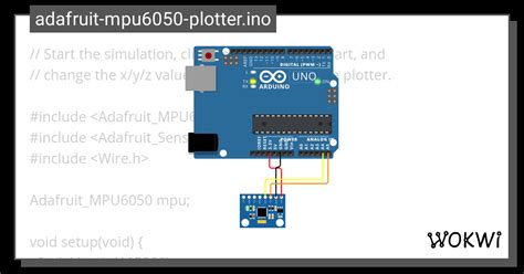Adafruit Mpu6050 Plotter Ino Copy Wokwi ESP32 STM32 Arduino Simulator