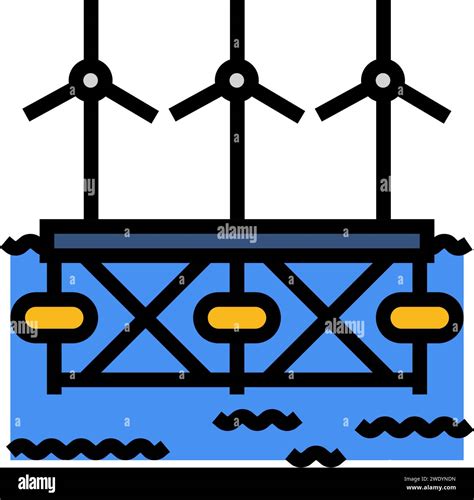 Floating Wave Platform Color Icon Vector Illustration Stock Vector