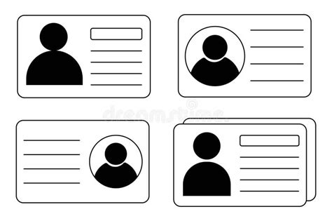 Id Card Identification Badge Simple Icon Driver License Verify Document Biometric Membership