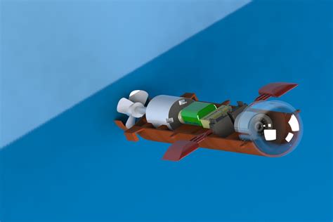 C14 简易水下无人潜艇模型三维建模图纸 Solidworks设计solidworks 2016模型图纸下载 懒石网