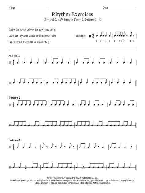 Simple Rhythm Exercises On Sale Worksheets Library