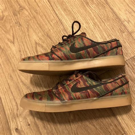 Nike Sb Stefan Janoski Camo Gum Skated Once Good Depop