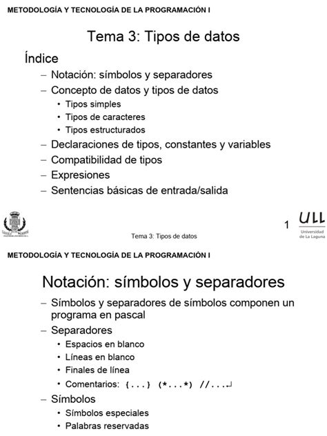 Tema 3 Pdf Tipo De Datos Datos