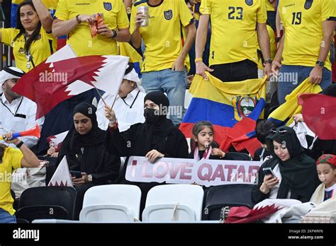 Doha Katar 20th Nov 2022 Women Girls Qatari Fans Football Fans