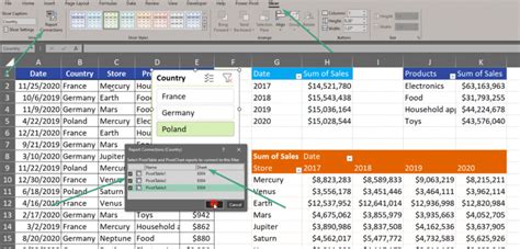 Filtering Multiple Pivot Tables At Once Using A Slicer Excel And Adam