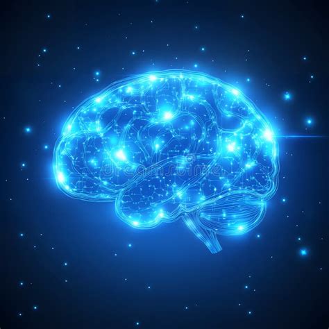 Glowing Digital Brain Network Artificial Intelligence Concept Abstract