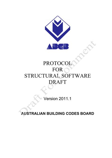 Structural Software Protocol Australian Building Codes Board