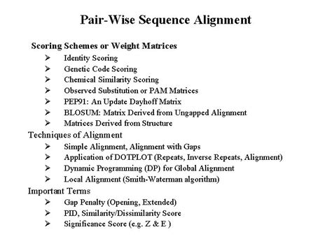 Techniques For Protein Sequence Alignment And Database Searching