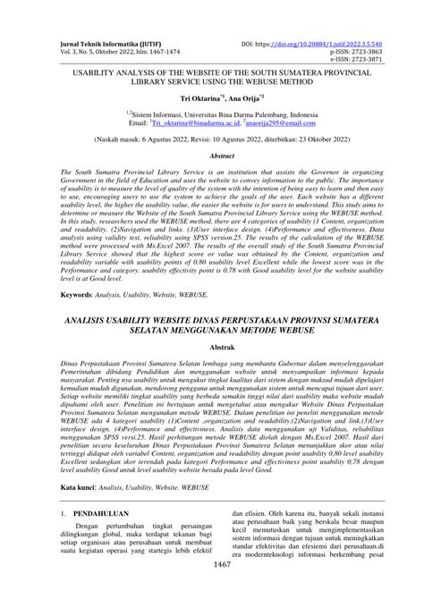 Pdf Usability Analysis Of The Website Of The South Sumatera