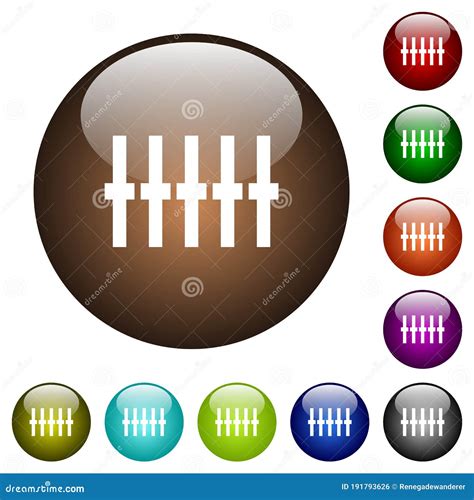 graphical equalizer icons in rounded color menu buttons vector