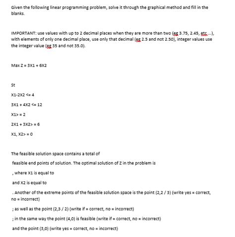 Solved Given The Following Linear Programming Problem Solve