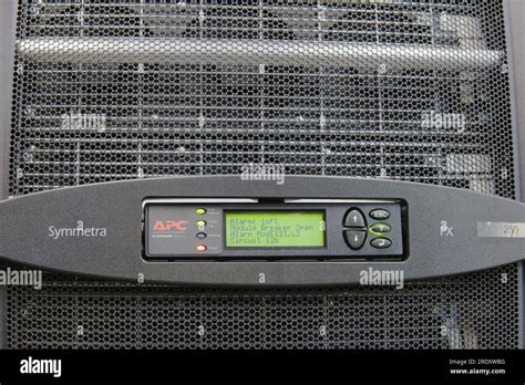 Control Panel Apc With Alarm Module Of Uninterruptible Power Supply System Ups In Server Room