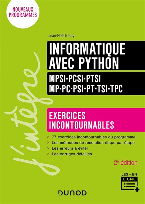 Amazon Informatique Avec Python Exercices Incontournables MPSI PCSI PTSI MP PC PSI PT