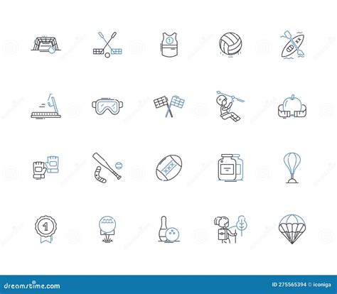 Team Sports Line Icons Collection Collaboration Coordination Comradery Strategy