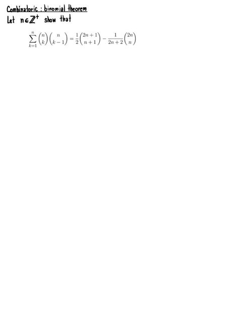 solved combinatoric binomial theorem let nezt show that 2n