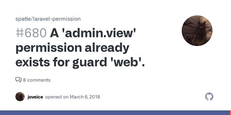 a admin view permission already exists for guard web · issue 680