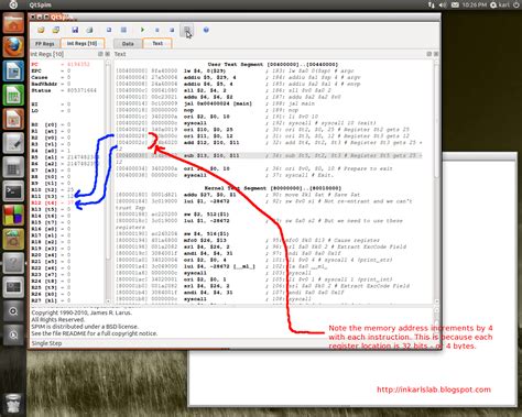 In Karl S Lab MIPS Example Program Using QtSPIM