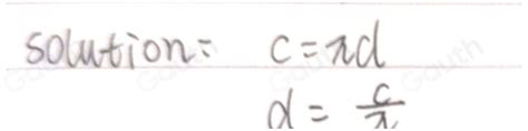 Solved Solve the formula C π d for d algebra