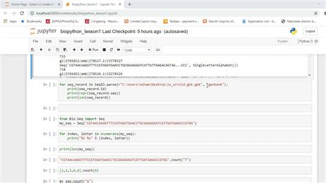Biopython Parsing And Basic Sequence Editing 1 Youtube