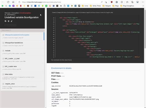 Erro Ao Acessar Área Do Cliente Whoopsexceptionerrorexception E