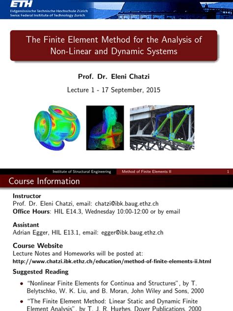 the finite element method for the analysis of non linear and dynamic