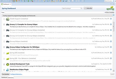 Does Spring Sts 37 Support Grails Extension Stack Overflow