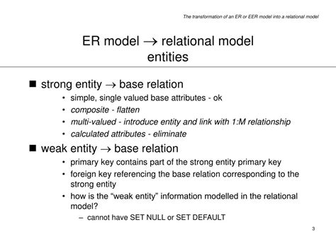 Ppt The Transformation Of An Er Or Eer Model Into A Relational Model Powerpoint Presentation