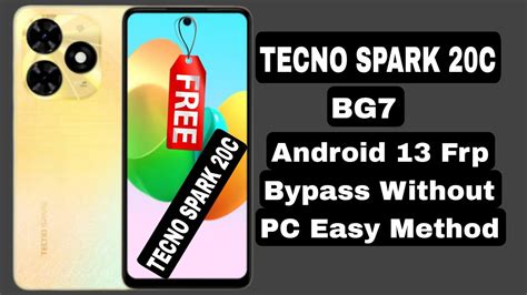 Tecno Spark C Frp Bypass Without PC Android BG YouTube