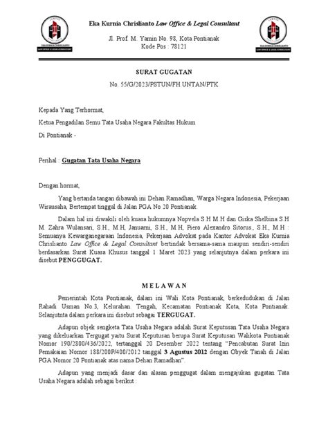 Surat Gugatan Ptun Fix 2 Pdf