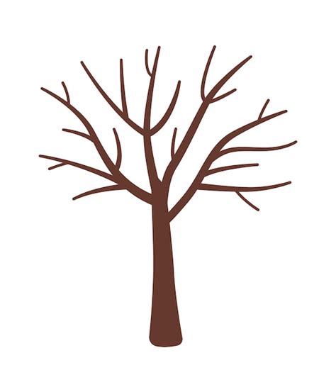 Premium Vector Bare Tree Flat Icon Spring Decorative Plant
