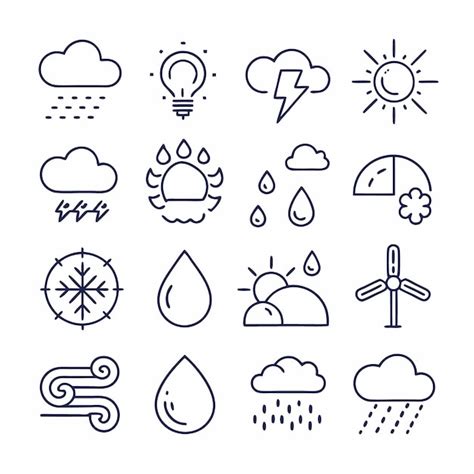 Premium Vector Set Of Weather And Climate Icons
