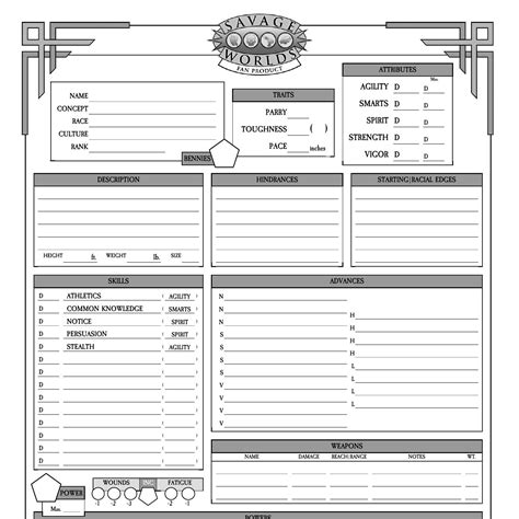 Swadegenericcharactersheetpdf Docdroid