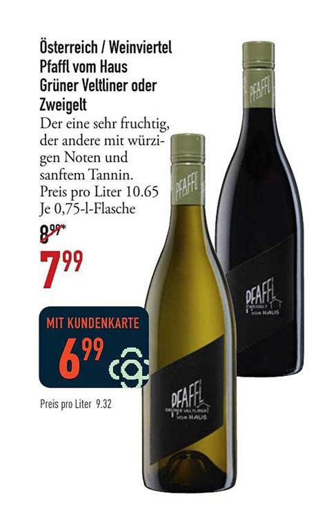 österreich Oder Weinviertel Pfaffl Vom Haus Grüner Veltliner Oder ...
