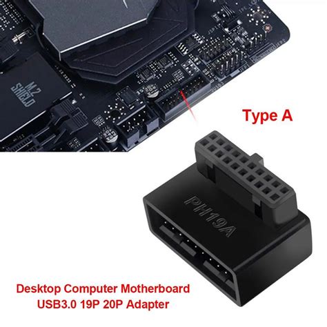 90 Degree Usb 3 0 Motherboard Header Usb Adapter For Pc Mainboard Connector 19p 20p Plug In