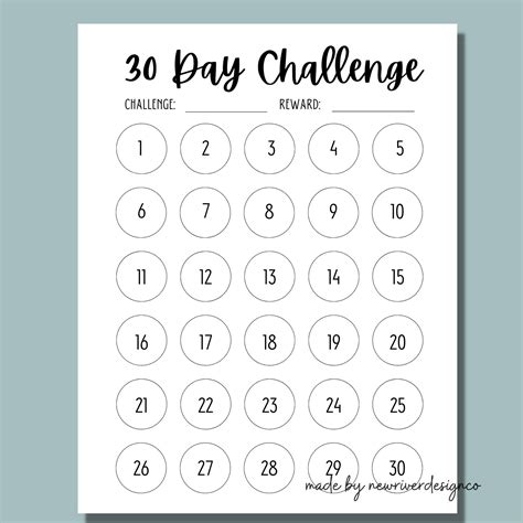 30 Day Challenge Tracker Printable Printable Habit Tracker 30 Day Challenge Challenges Books