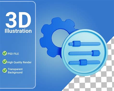 Premium Psd Processing Icon Isolated For Ui And Web Setting Icon 3d