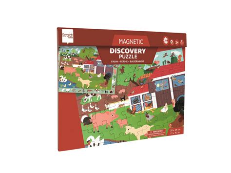 scratch 2 w 1 puzzle magnetyczne i gra obserwacyjna farma 48 el