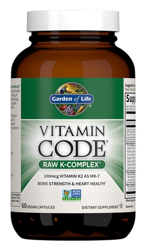 Garden Of Life Vitamin Code Raw K Complex 60 Vegan Capsules My Dr Xm