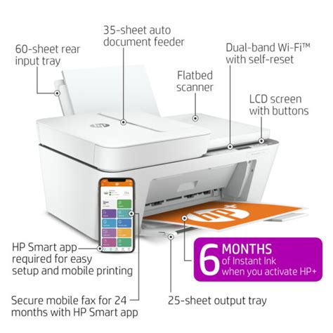 Hp Deskjet 4155e All In One Wireless Color Inkjet Printer 6 Months