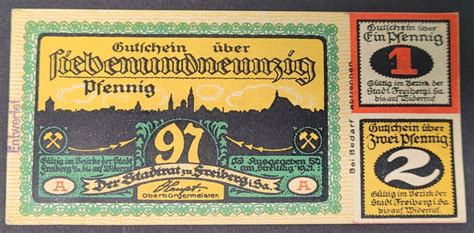 1 Mark Freiberg 1921 97 2 1 Pfennig Neu Gemäss Beschreibung In Mumpf Für Chf 2