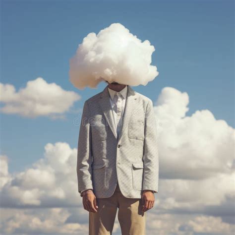 Ai Generated Illustration Of A Young Man With A Large White Cloud