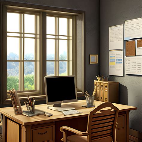 Fantasy Office With Windows Arthubai