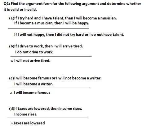 solved find the argument form for the following argument and