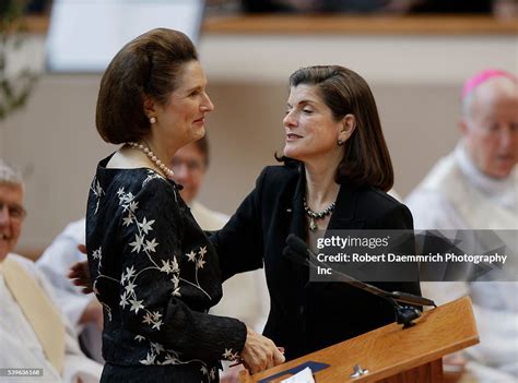 Luci Baines Johnson With Her Sister Lynda Robb At The Funeral Of Her