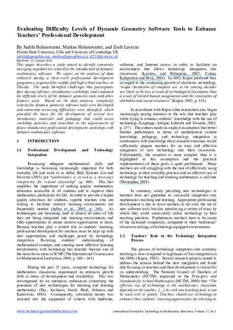 Pdf Evaluating Difficulty Levels Of Dynamic Geometry Software Tools