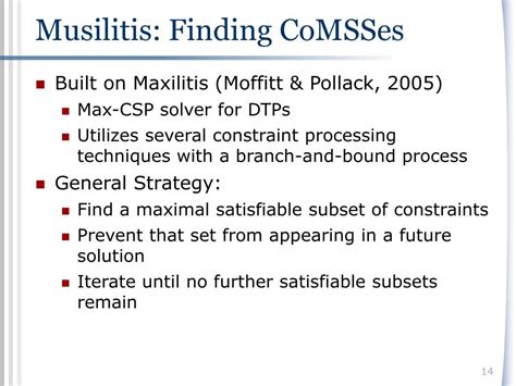 Ppt Identifying Conflicts In Overconstrained Temporal Problems
