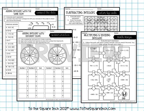 7th Grade Math Fun Worksheets To The Square Inch Worksheets Library