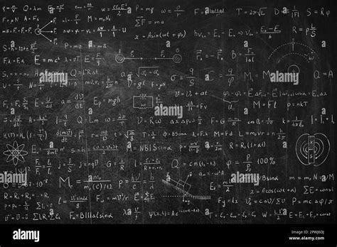 Many Different Physics Formulas Written On Blackboard Stock Photo Alamy