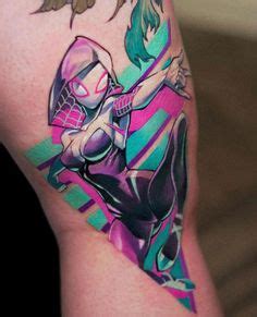 Spider Gwen Spiderman In The Spider Verse สมุดศิลปะ ลายสัก